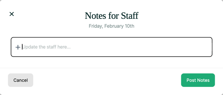 How do I make a staff-facing note?